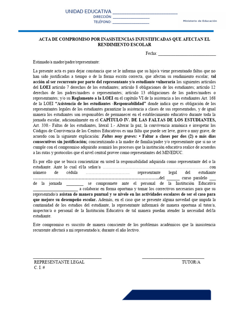 Acta Dece-Inasistencia - Formato | PDF | Crecimiento personal y profesional | Ciencias sociales