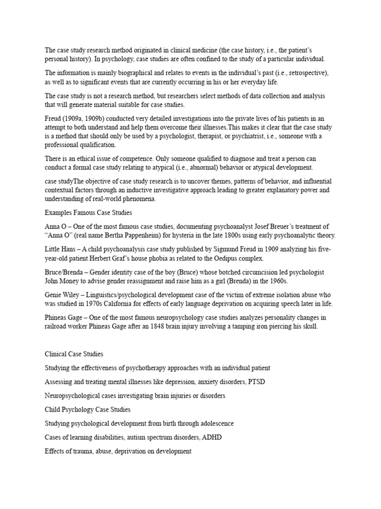 The Case Study Research Method Originated in Clinical Medicine | PDF | Psychoanalysis | Psychology