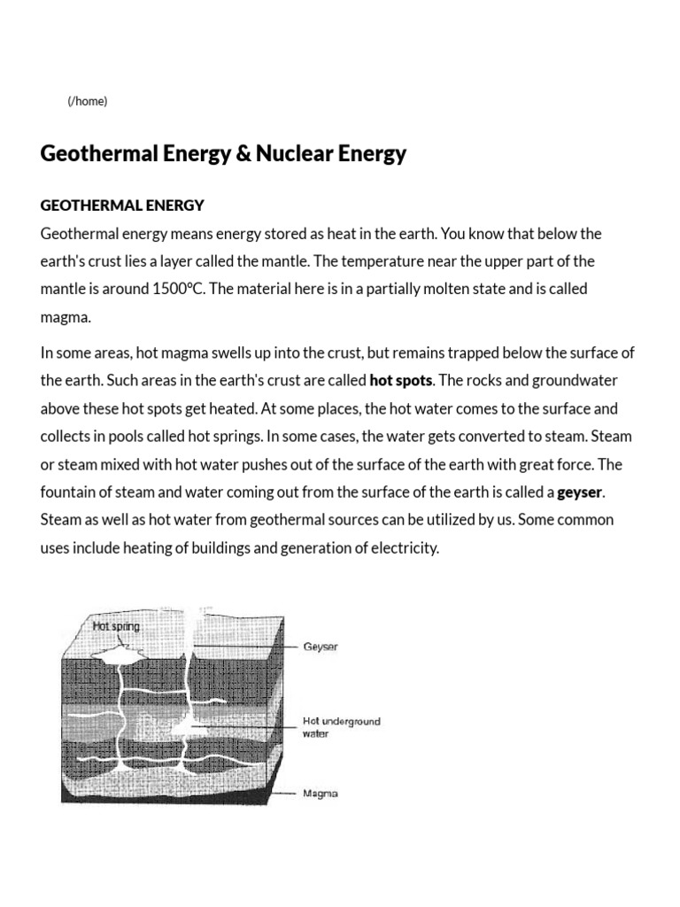 Geothermal and Nuclear Energy Guide | PDF | Nuclear Fission | Nuclear ...