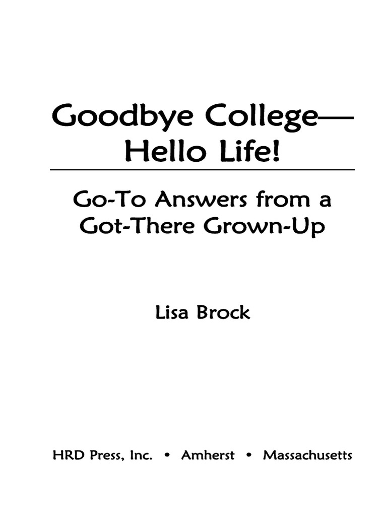 Goodbye College | PDF | Thought | Feeling
