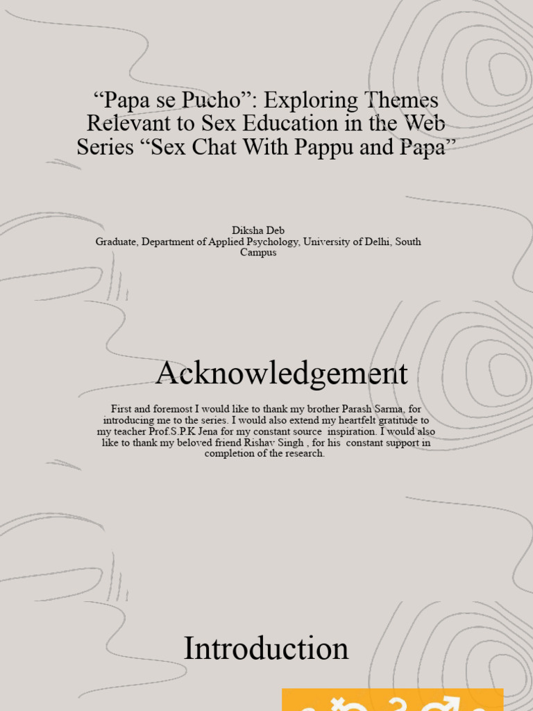 Thesis Presentation Pdf Sex Education Human Sexuality