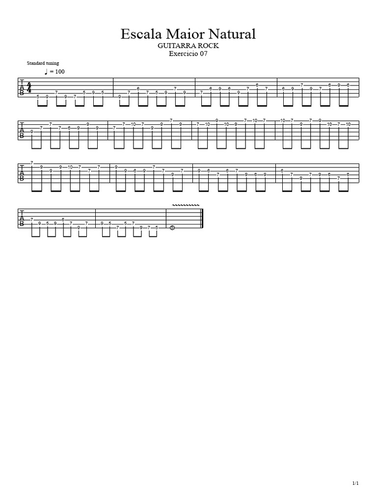 Escala Maior Natural - EX07 - 6 CORDA | PDF
