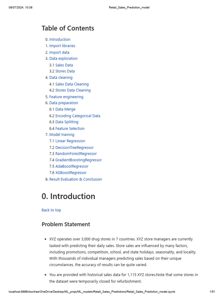 Retail Sales Prediction Model | PDF | Regression Analysis | Computing