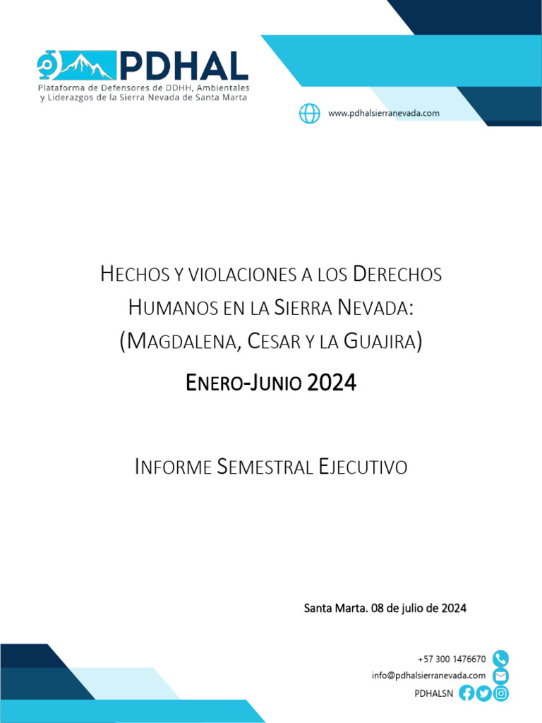 Informe Ejecutivo Enero-Junio 2023 Pdhal | PDF | Colombia Informe Ejecutivo Enero-Junio 2023 Pdhal | PDF | Colombia
