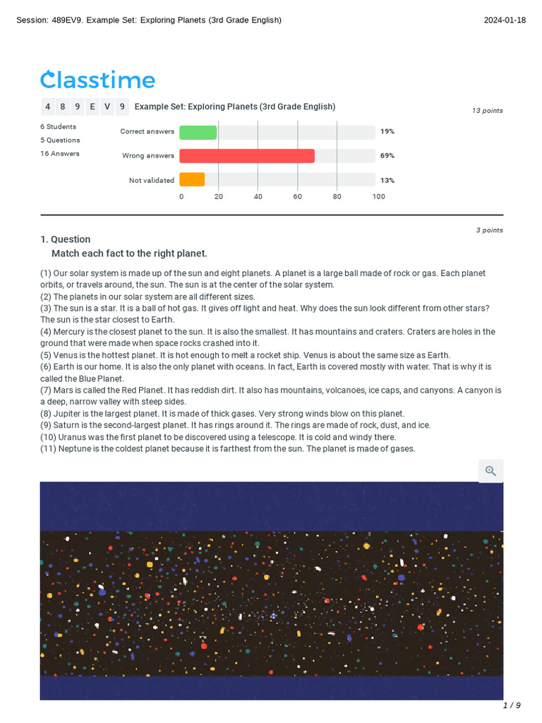 2024-01-18-489EV9-Example_Set__Exploring_Planets_(3rd_Grade_English) | Download Free PDF ...