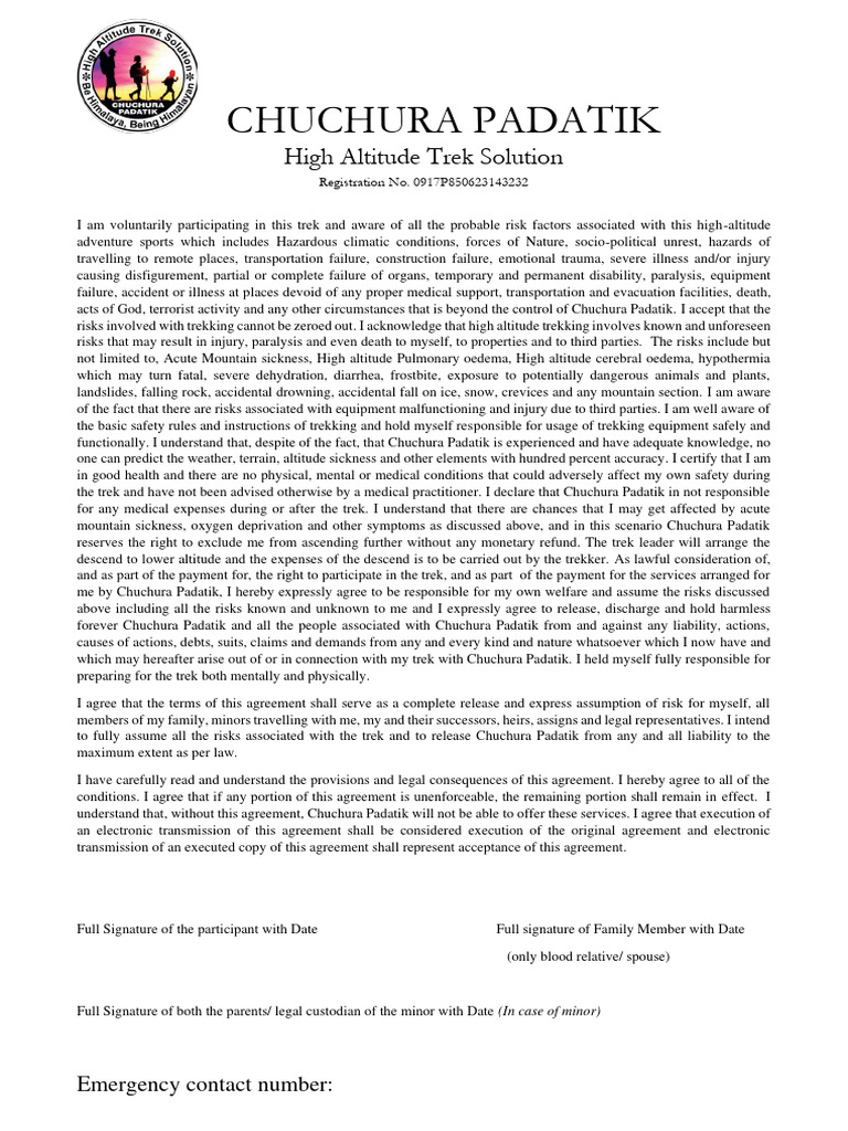 Chuchura Padatik Leagal Contract | Download Free PDF | Risk | Hypothermia