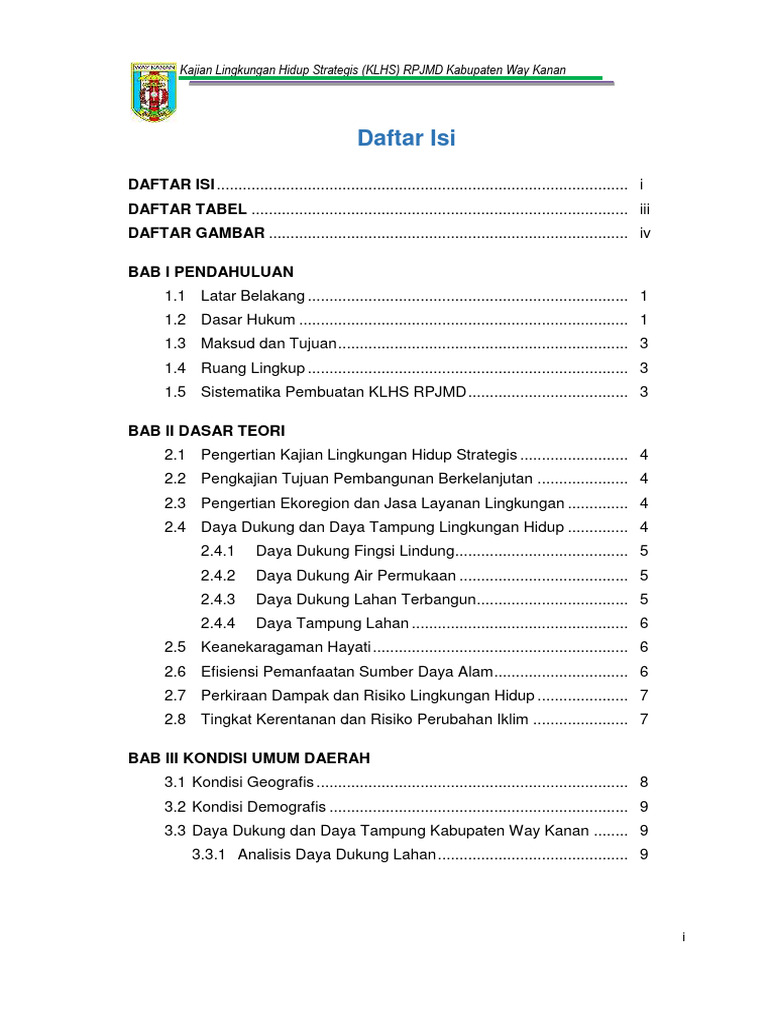 Daftar Isi Ringkasan Eksekutif | PDF