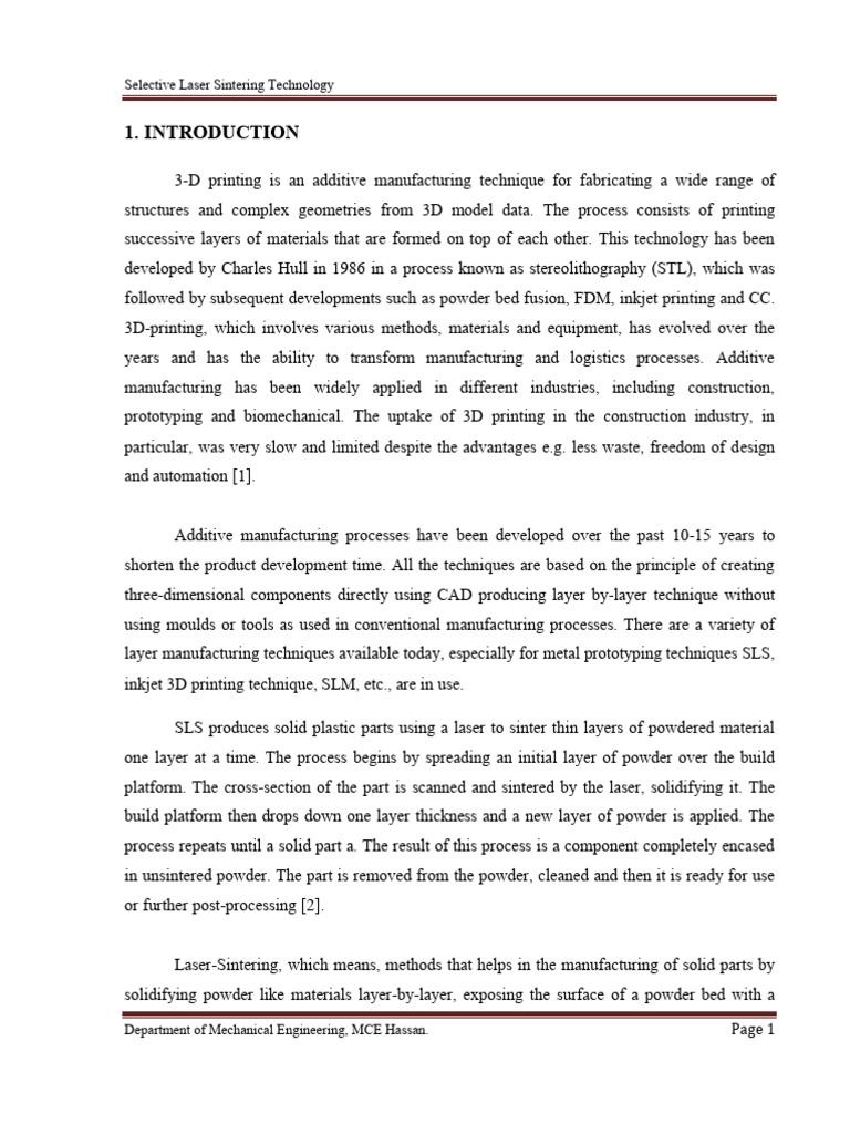 selective laser sintering machine | PDF | 3 D Printing | Sintering
