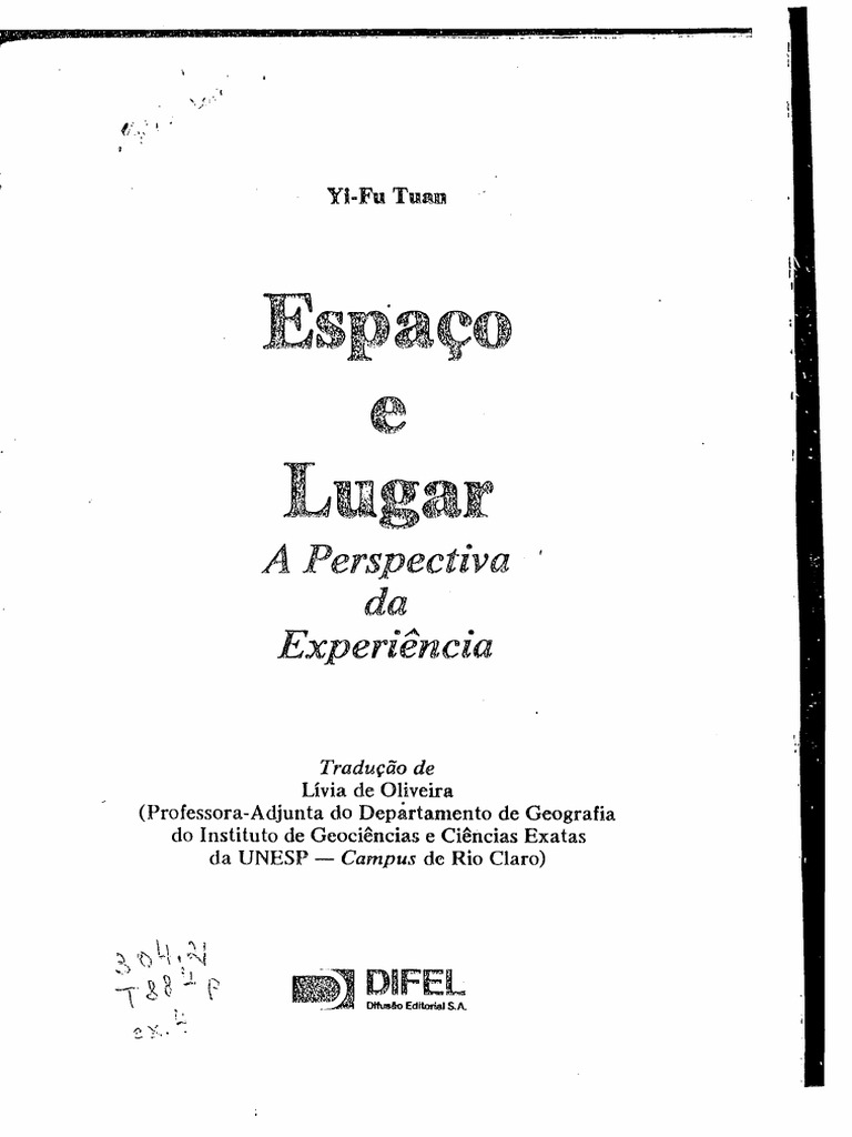 YI-FU TUAN - Espaco e Lugar _ a Perspectiva Da Experiencia | PDF