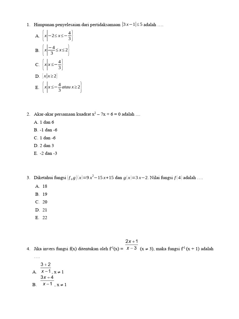 Soal Usp Matematika Utama 2024 Siswa Kisi | PDF | Metode & Bahan Ajar | Komputer