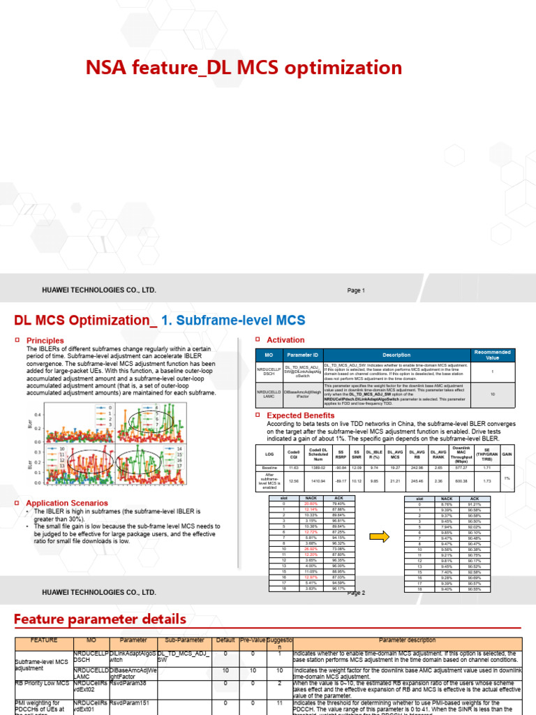 NSA DL MCS Optimisation Feature Implementation and Results | PDF | Computer Engineering | Computing