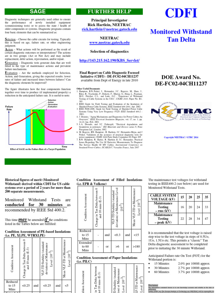 NEETRAC CDFI Report Tan Delta | PDF | Insulator (Electricity) | Electrical Engineering