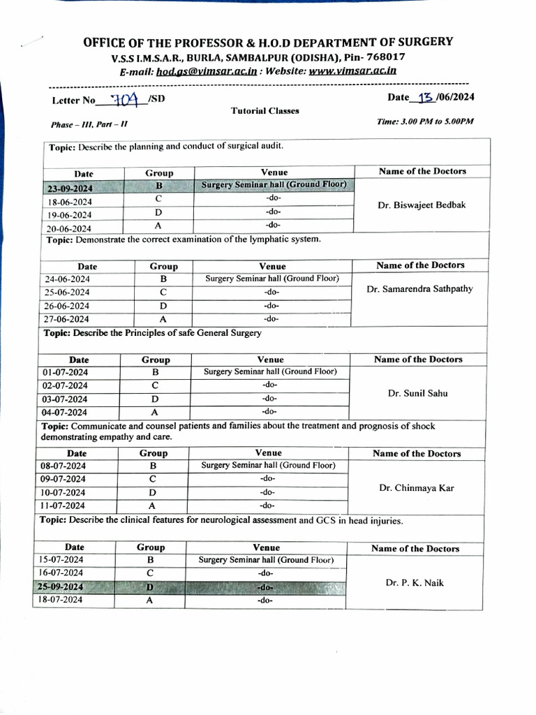 Tutorial Schedule for Phase - III, Part - II | Download Free PDF ...