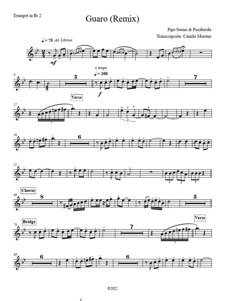 Guaro Remix (Trumpet in BB 2) - 230519 - 232850 | PDF