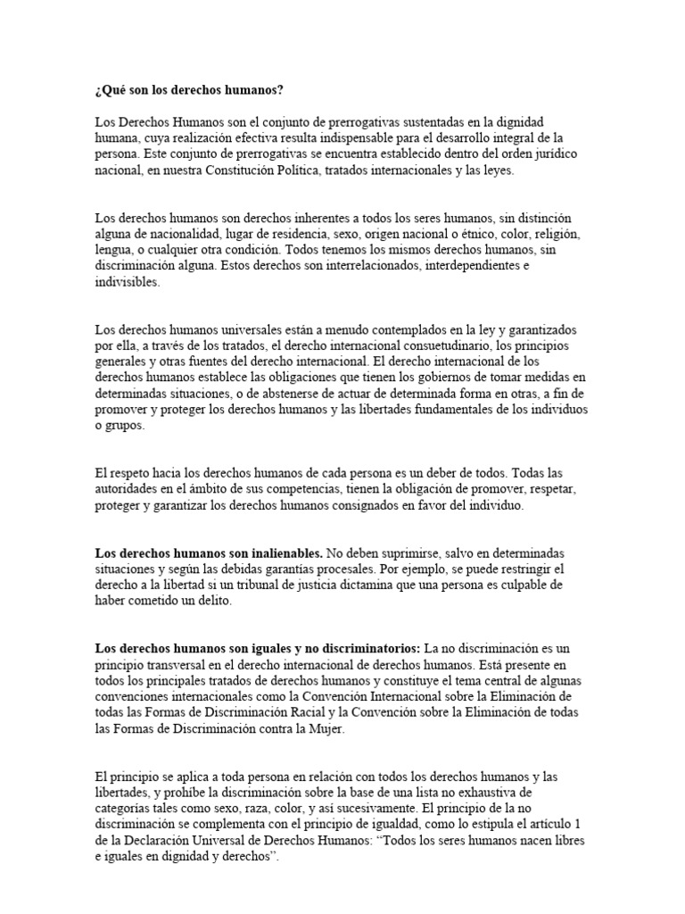 Qué Son Los Derechos Humanos | PDF | Sustentabilidad | Derechos humanos
