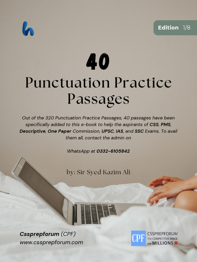 40 Punctuation Practice Passages by Sir Syed Kazim Ali For Students ...