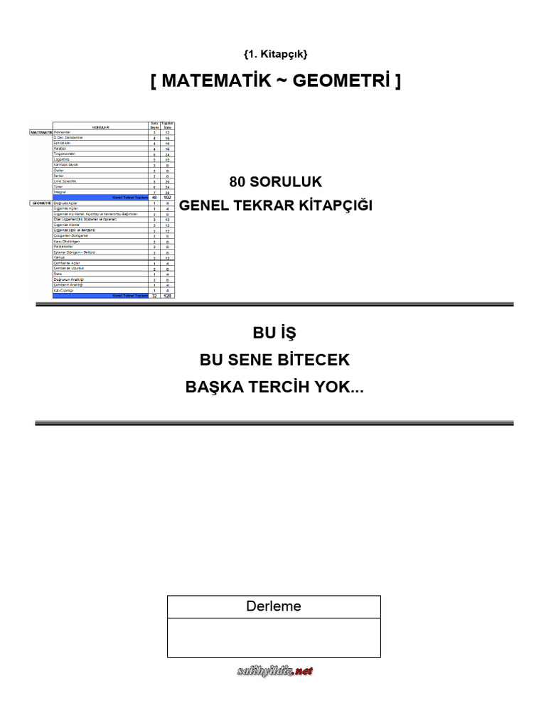 AYT Genel Tekrar - 1 - 80 Soruluk | PDF