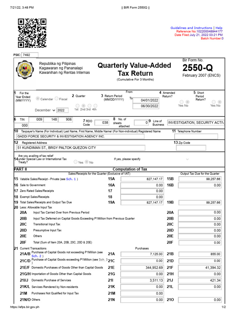 Gaddi 2550q 2Q 2022 | PDF | Value Added Tax | Taxes