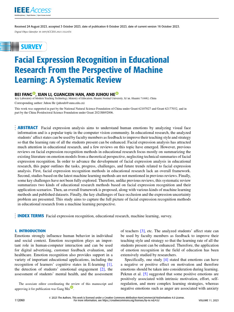 Facial Expression Recognition in Education | PDF | Machine Learning ...