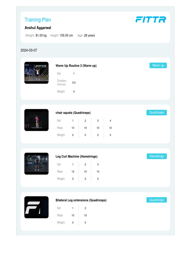 Workout Day 1 | PDF