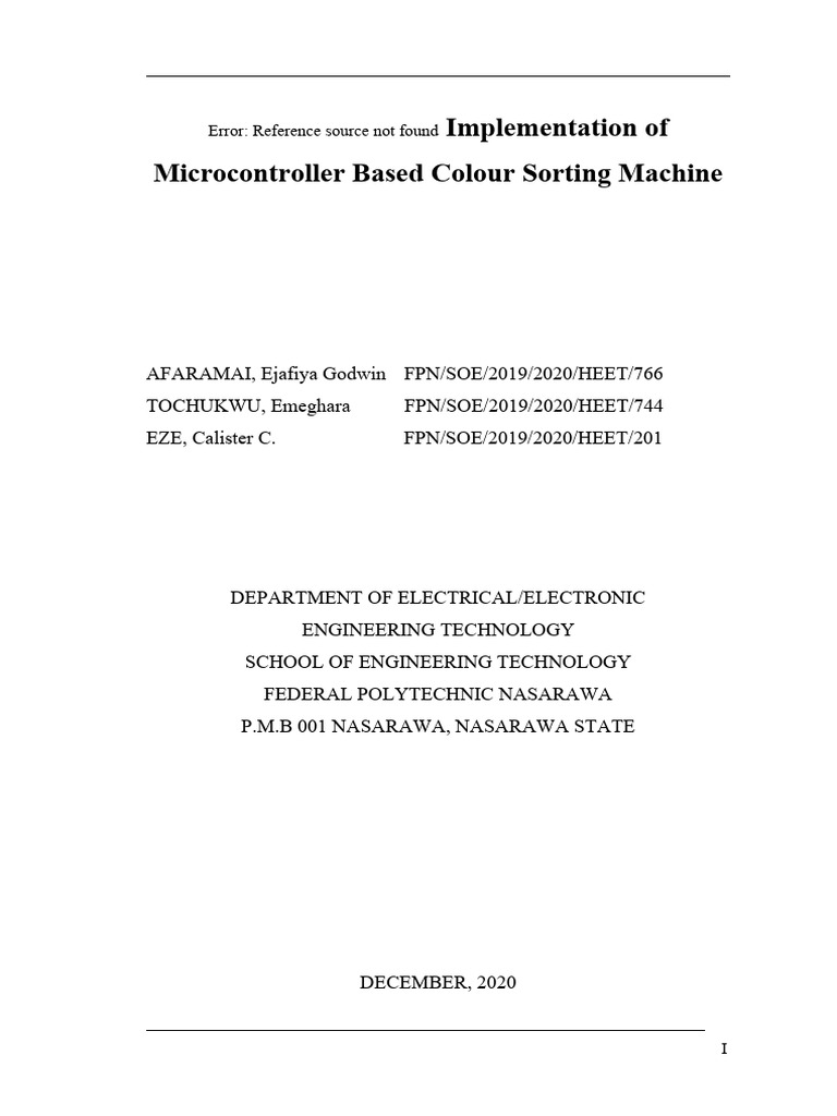 Implementation Of Color Sorting Pdf Automation Programmable Logic Controller