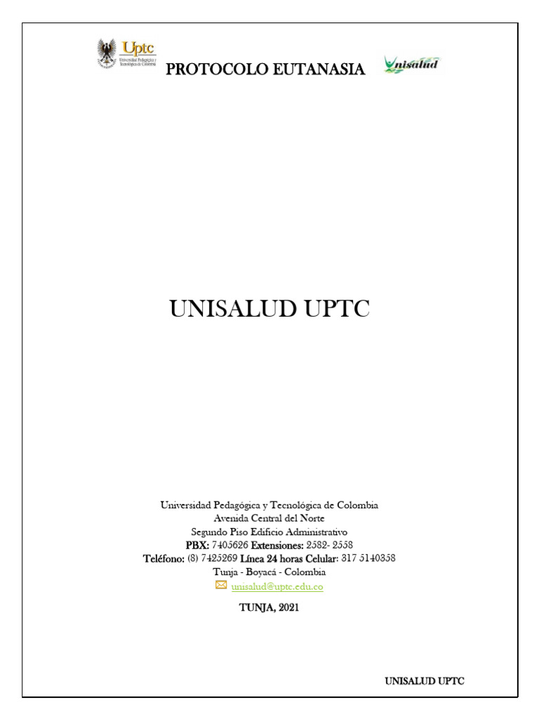 Protocolo Eutanasia Unisalud Uptc | PDF | Cuidados paliativos | Consentimiento informado