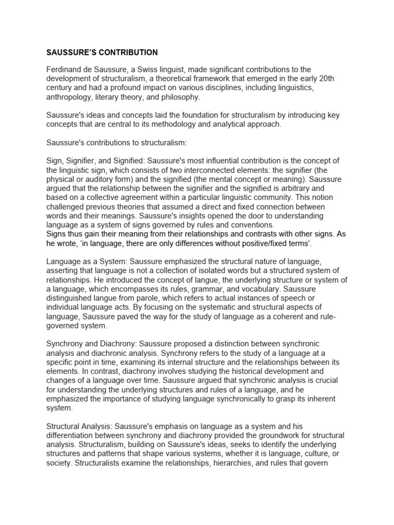 Structuralism and Poststructuralism | PDF | Linguistics | Semiotics