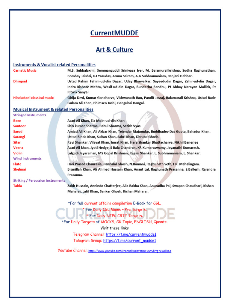 Instruments and Dance Personalities | PDF