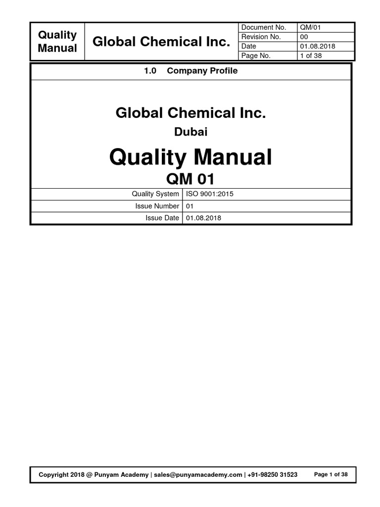 Chapter 8.3 Quality Manual | PDF | Calibration | Quality Management System