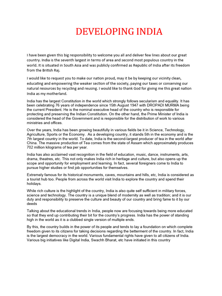 Developing India | PDF | Economies