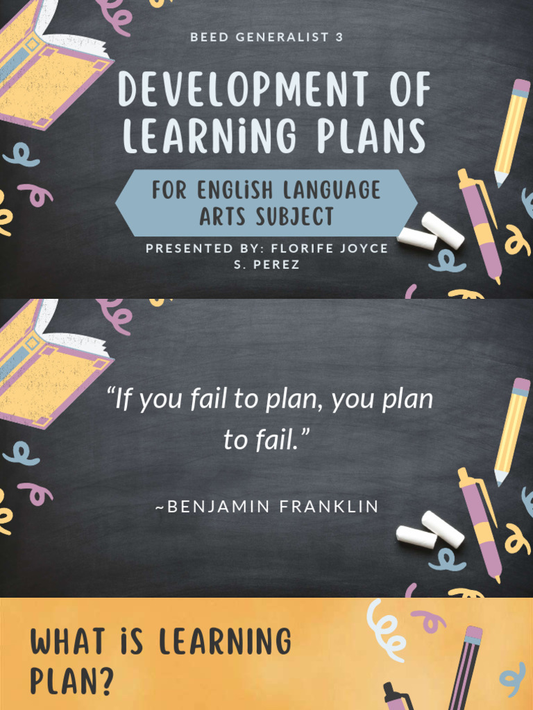 Developing English Language Arts Plans | PDF | Lesson Plan | Learning