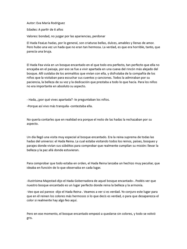 La Ada Mala - Cuentos Cortos | PDF | Belleza | Hadas
