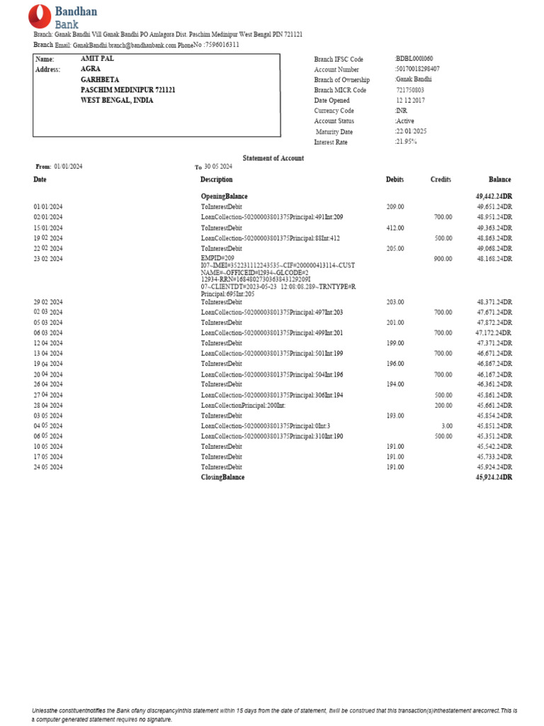 Amit Pal STMT | PDF | Payments | Banking Technology