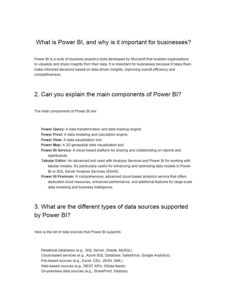 Powerbi Interview Question | PDF | Computing | Information Technology Management