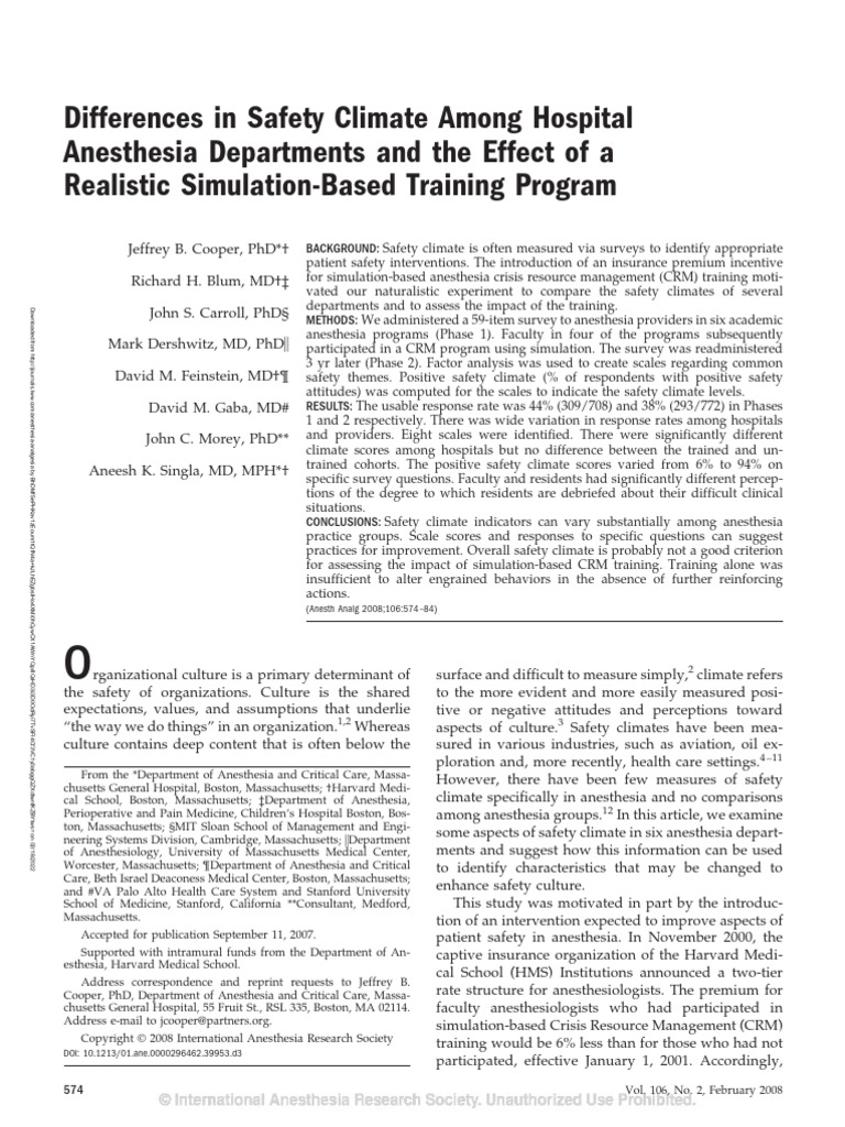 Differences in Safety Climate Among Hospital.35 | PDF | Analysis Of ...