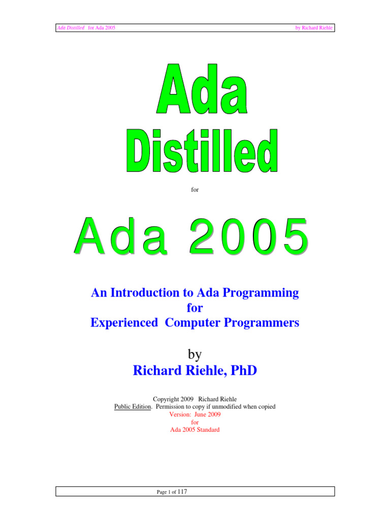 Ada Distilled | PDF | Scope (Computer Science) | Computer Programming