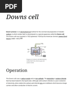 Overview of Down's Cell Process | PDF | Electromagnetism | Chemistry