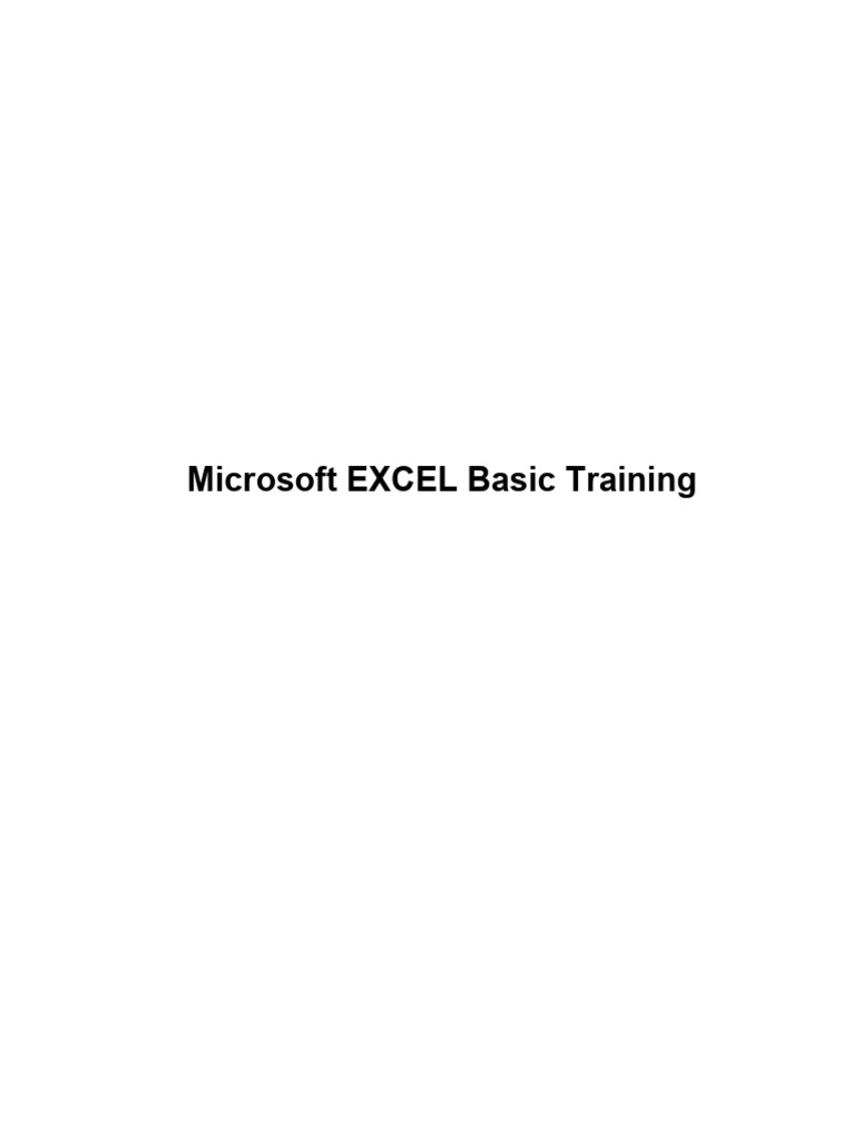 MS Excel Basic Training Notes | PDF | Microsoft Excel | Computer File