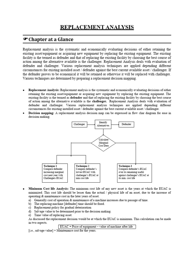 REPLACEMENT ANALYSIS | PDF | Depreciation | Economies