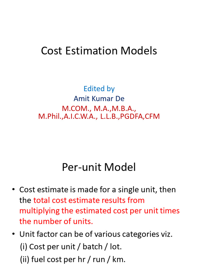 Cost Estimation Models | PDF | Labour Economics | Business
