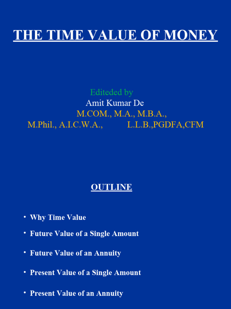 The Time Value of Money | PDF | Present Value | Time Value Of Money