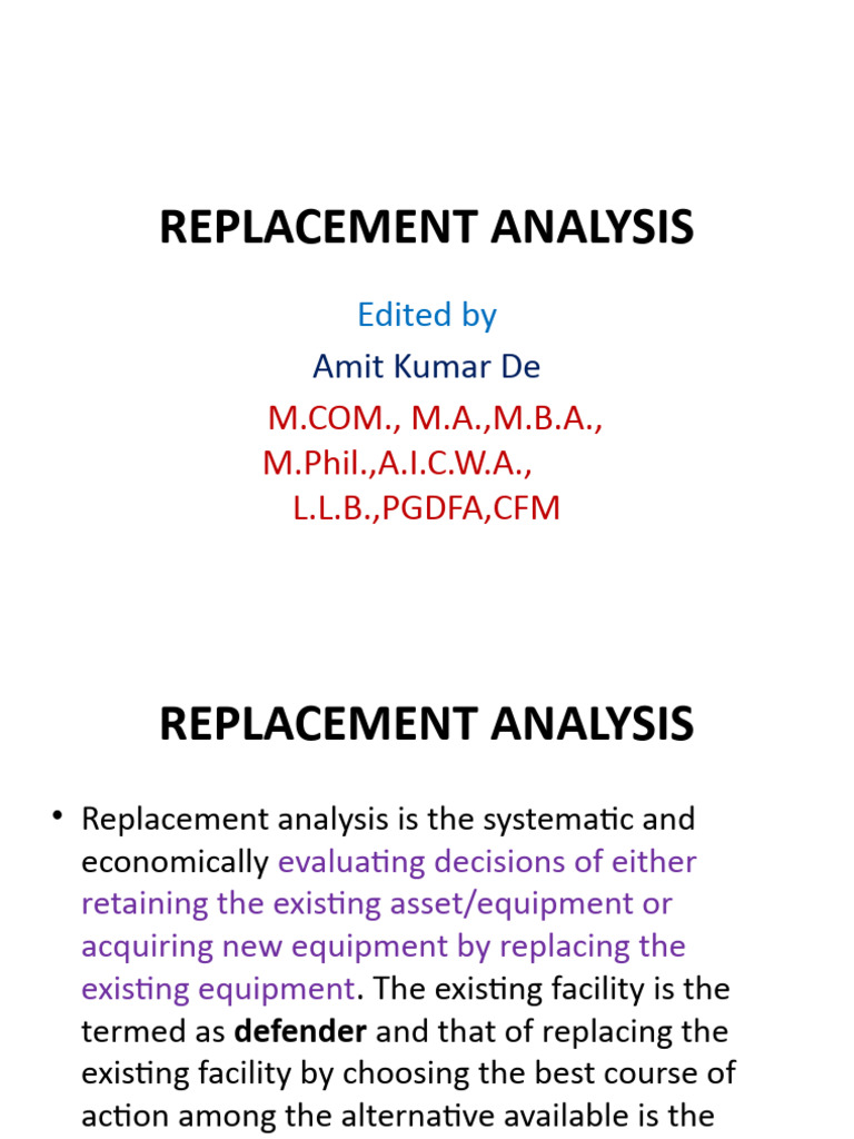 REPLACEMENT ANALYSIS (1) | PDF