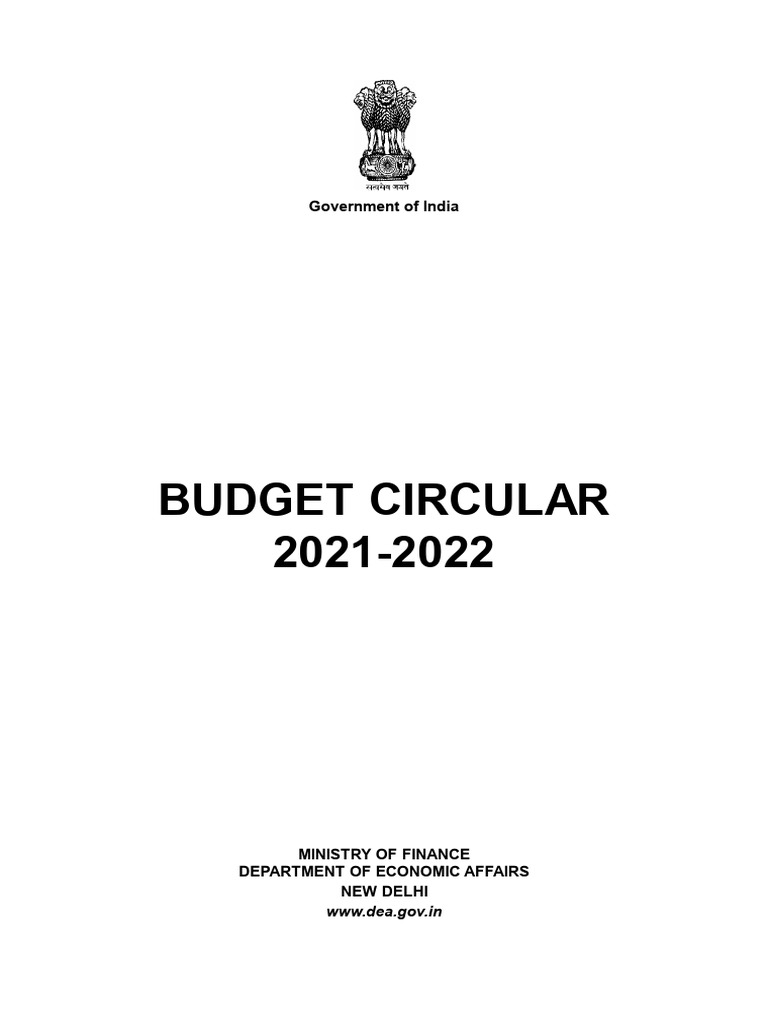 Budget Circular 2021-2022 | PDF | Expense | Budget