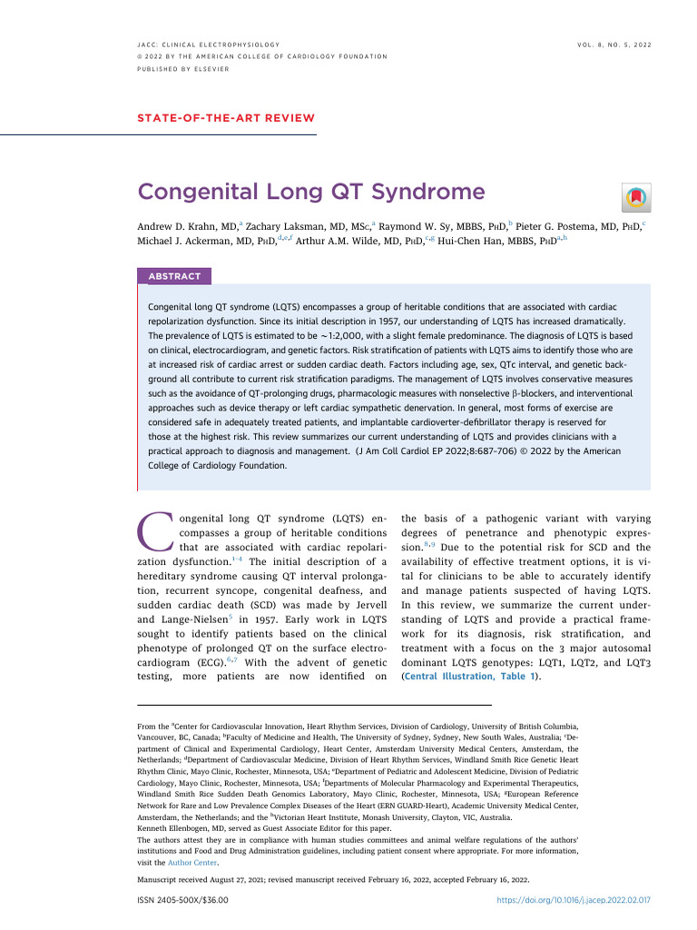 Pedoman Jacc Prolong QTC | PDF | Clinical Medicine | Cardiac Electrophysiology