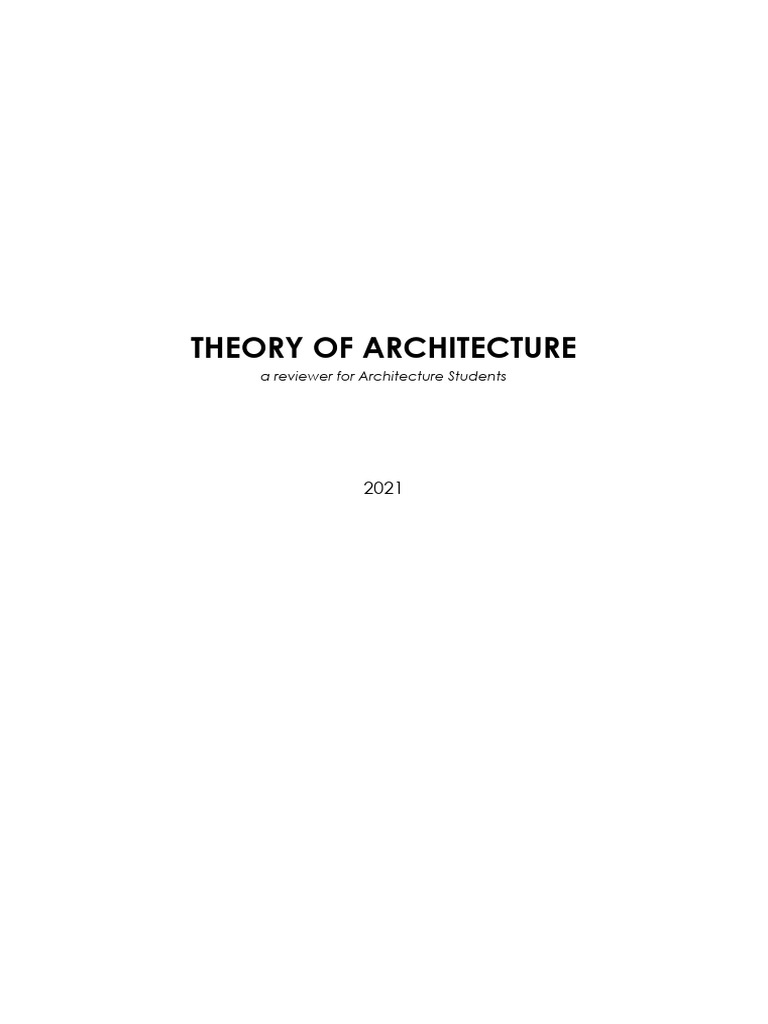 Theory of Architecture 1 | PDF | Space