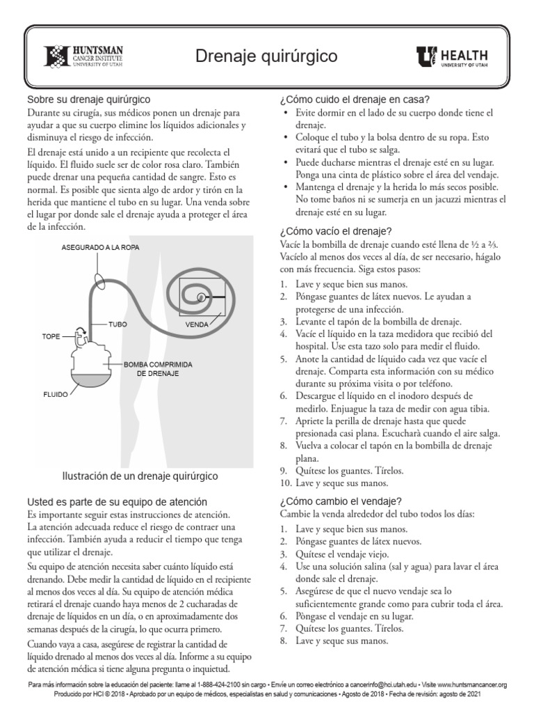 Cuidado del Drenaje Quirúrgico | PDF | Salud y bienestar