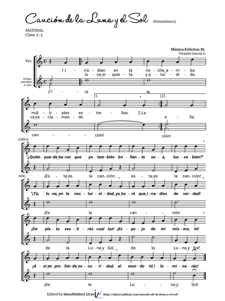Canción de La Luna y El Sol | PDF