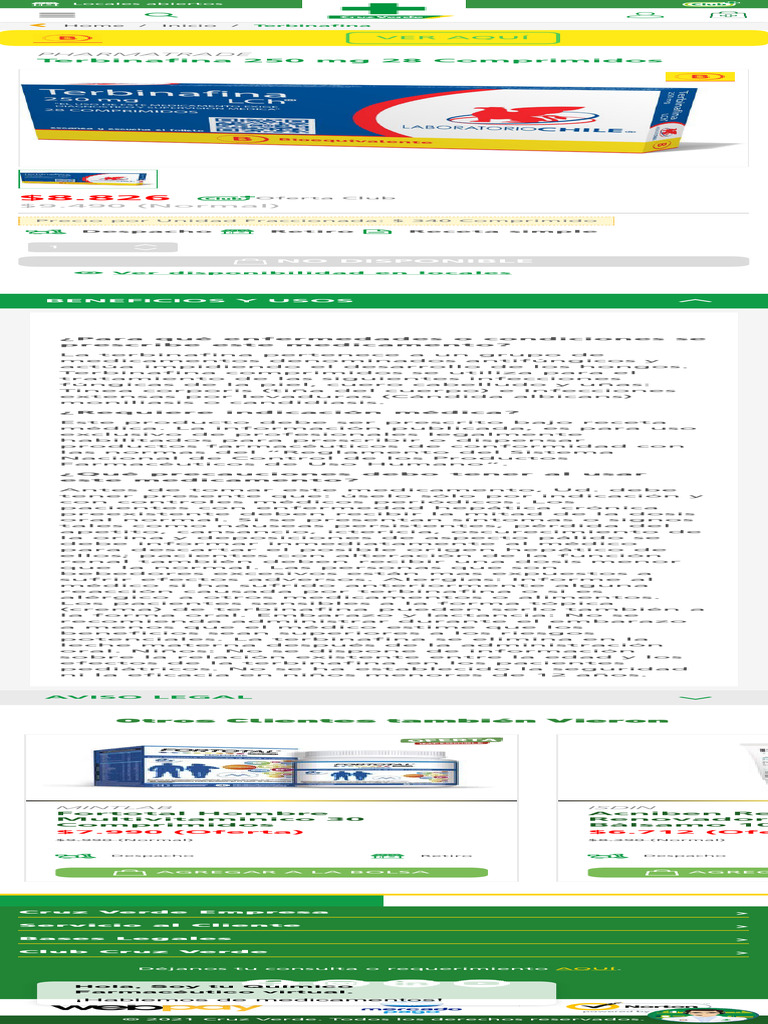 Terbinafina 250 Mg 28 Comprimidos | PDF | Medicamentos con receta | Alergia