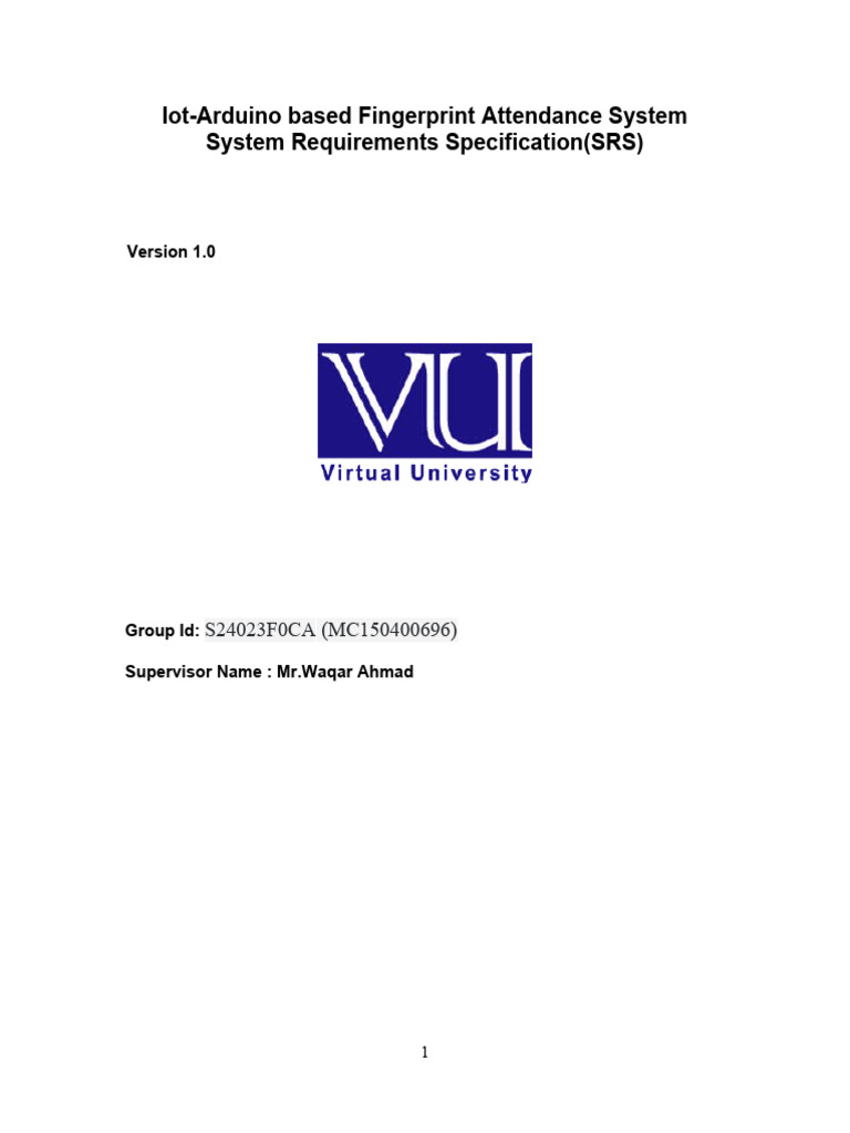 SRS Final Project 2024 | Download Free PDF | Databases | Biometrics