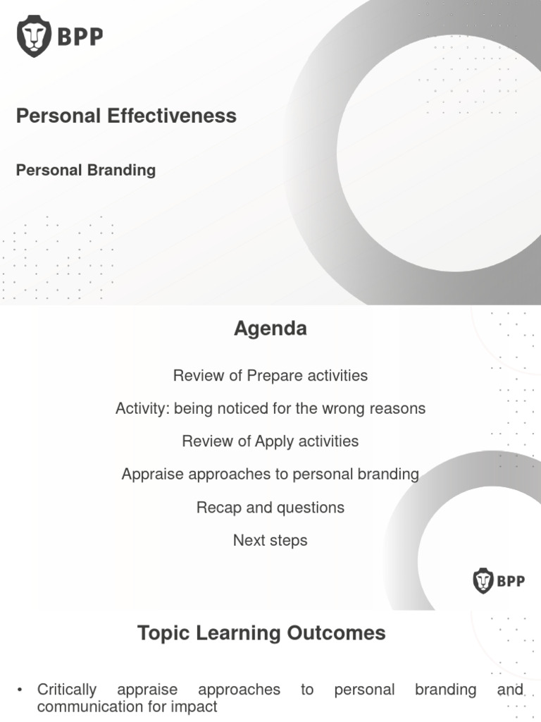 Topic 2 - Personal Branding - Class Slides | PDF | Brand | Communication